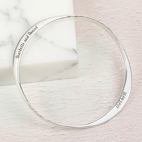 Personalised Sterling Silver Bangle | Bracelets | Lisa Angel