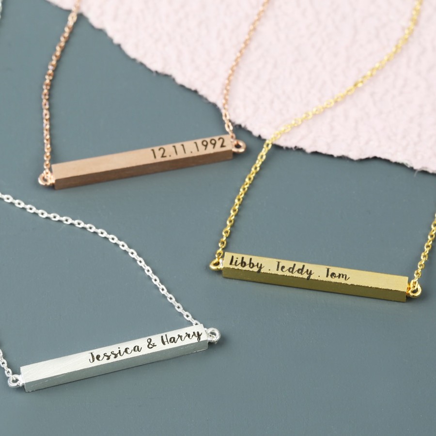 Personalised Horizontal Bar Necklace | Lisa Angel